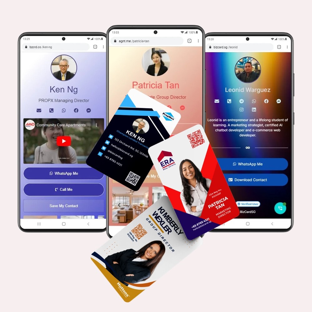 BizCardSG NFC Card (Vertical) + 1yr Digital Business Card | BizCardSG